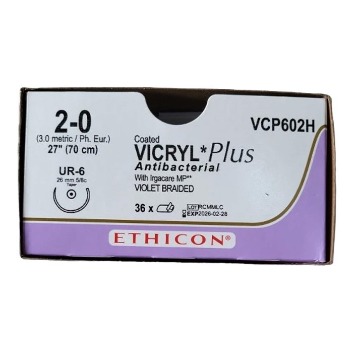 Шовный материал ВИКРИЛ ПЛЮС 2/0 70 см. фиолетовый Кол. 27 мм. 5/8 ...